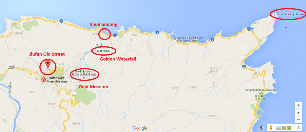 Taipei and Jiufen - Badouzi, Buyanting, Gold Waterfall, Shuinandong ...