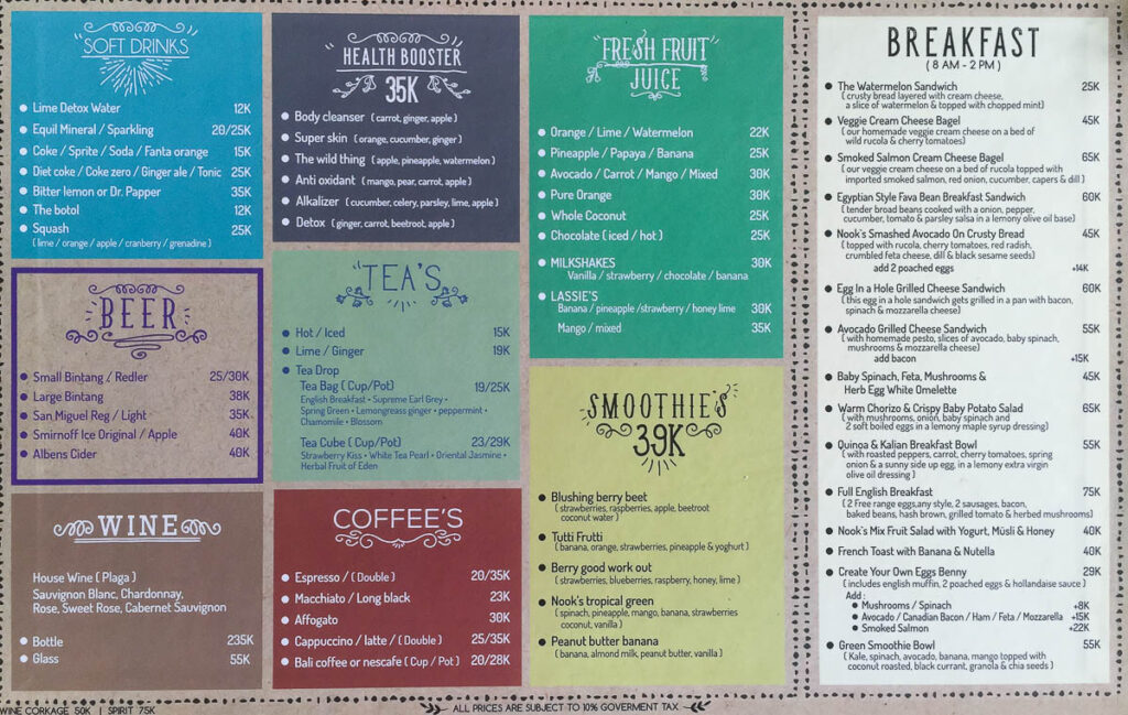 Eat and Drink in Seminyak, Bali: Best Nasi Campur in Nook; Organic Food ...