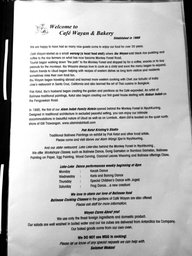 Cafe Wayan Ubud